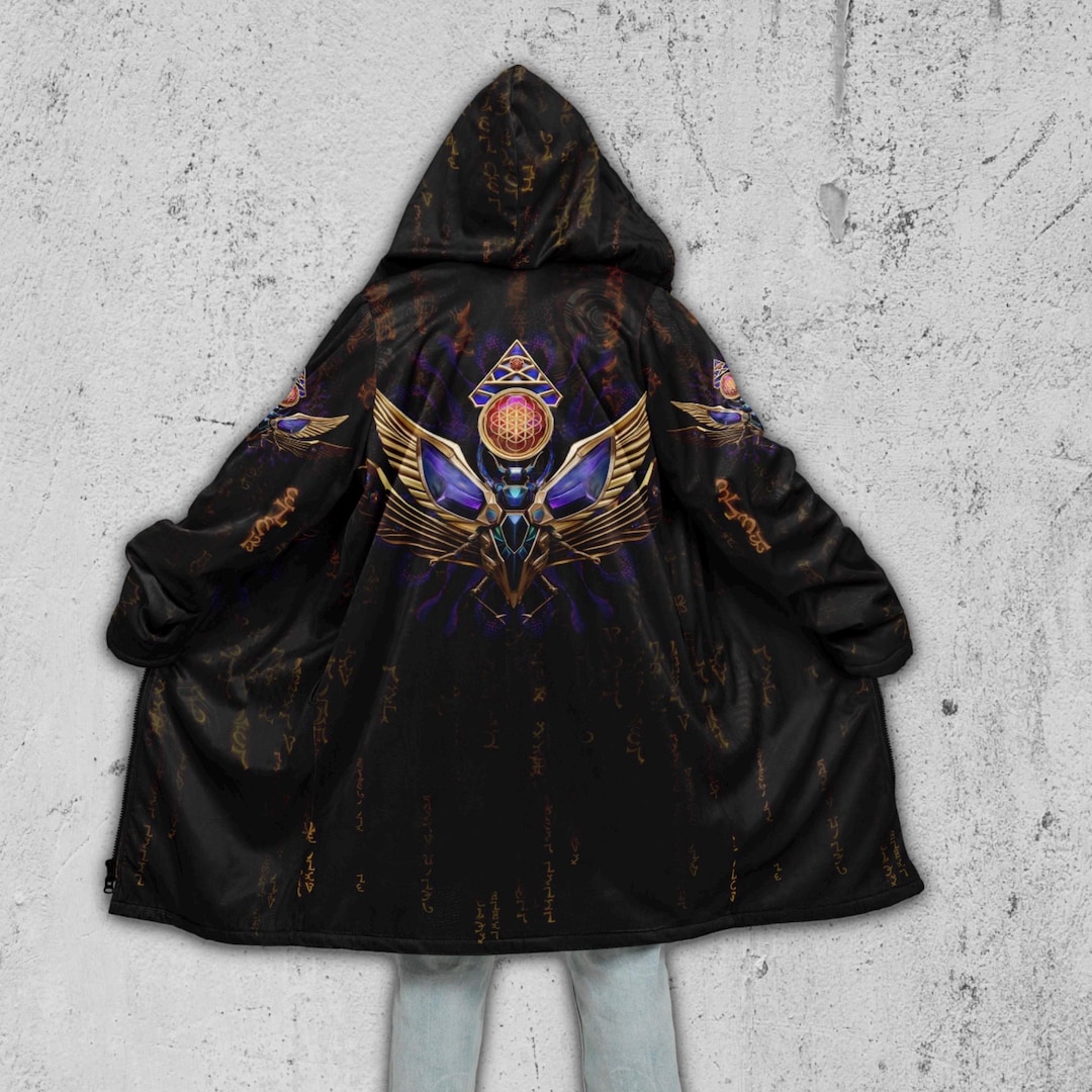 Black Spiritual Raver Cloak Occult Magick Festival Jacket With Hood ...