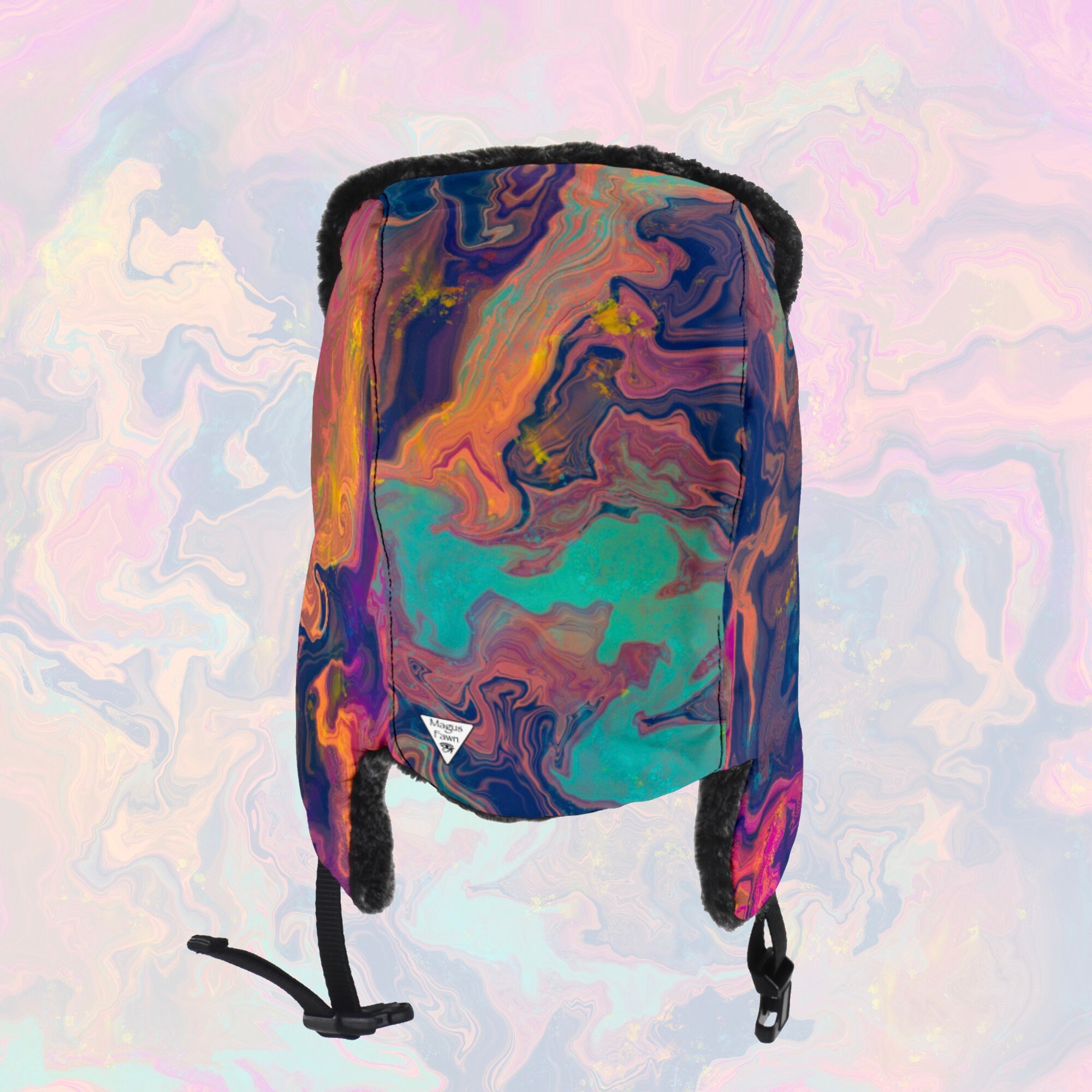 Psychedelic Trapper Hat Trippy Warm Winter Hat Heady Hat - Etsy