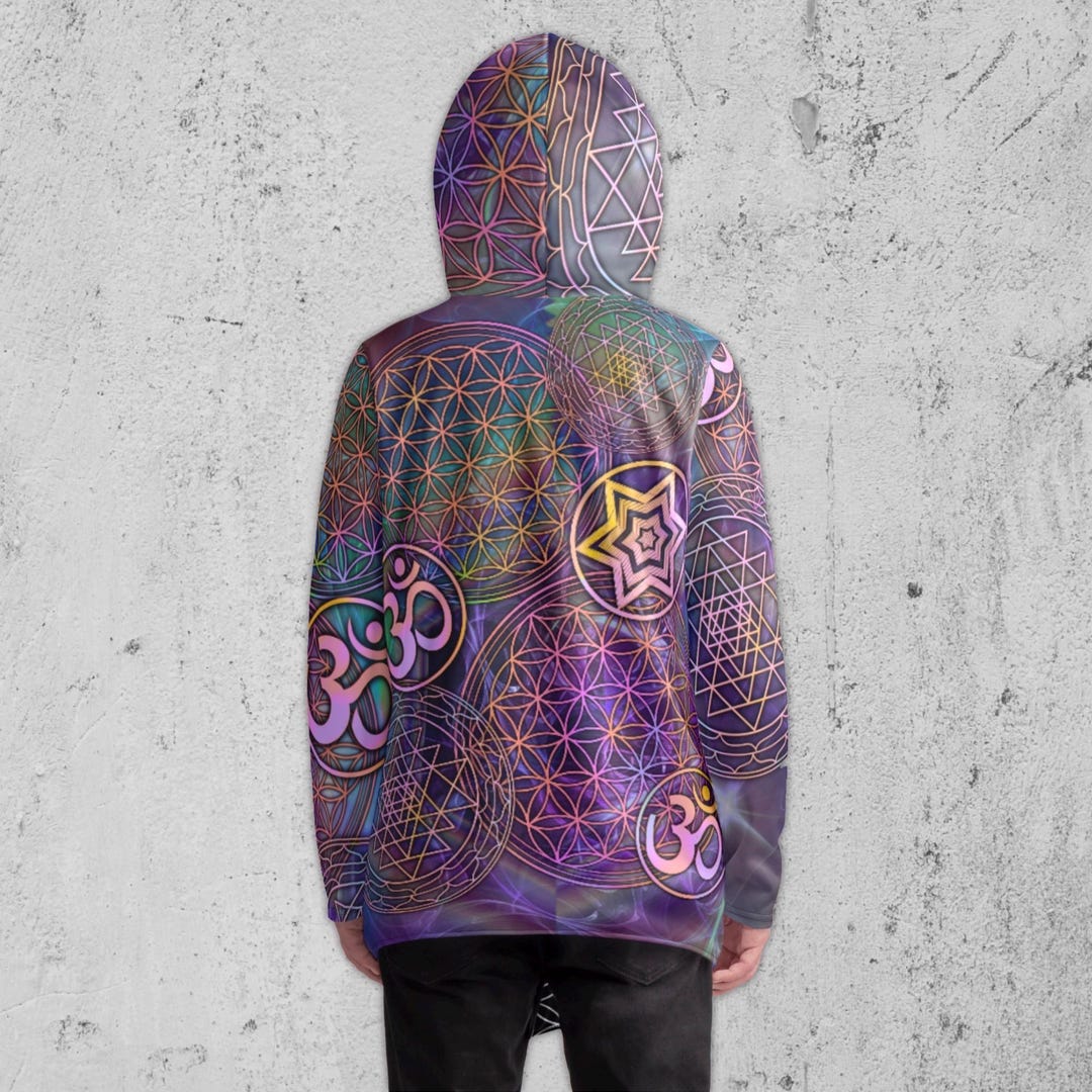 Purple Hooded Cloak Sacred Geometry Flower of Life Spiritual Dream ...