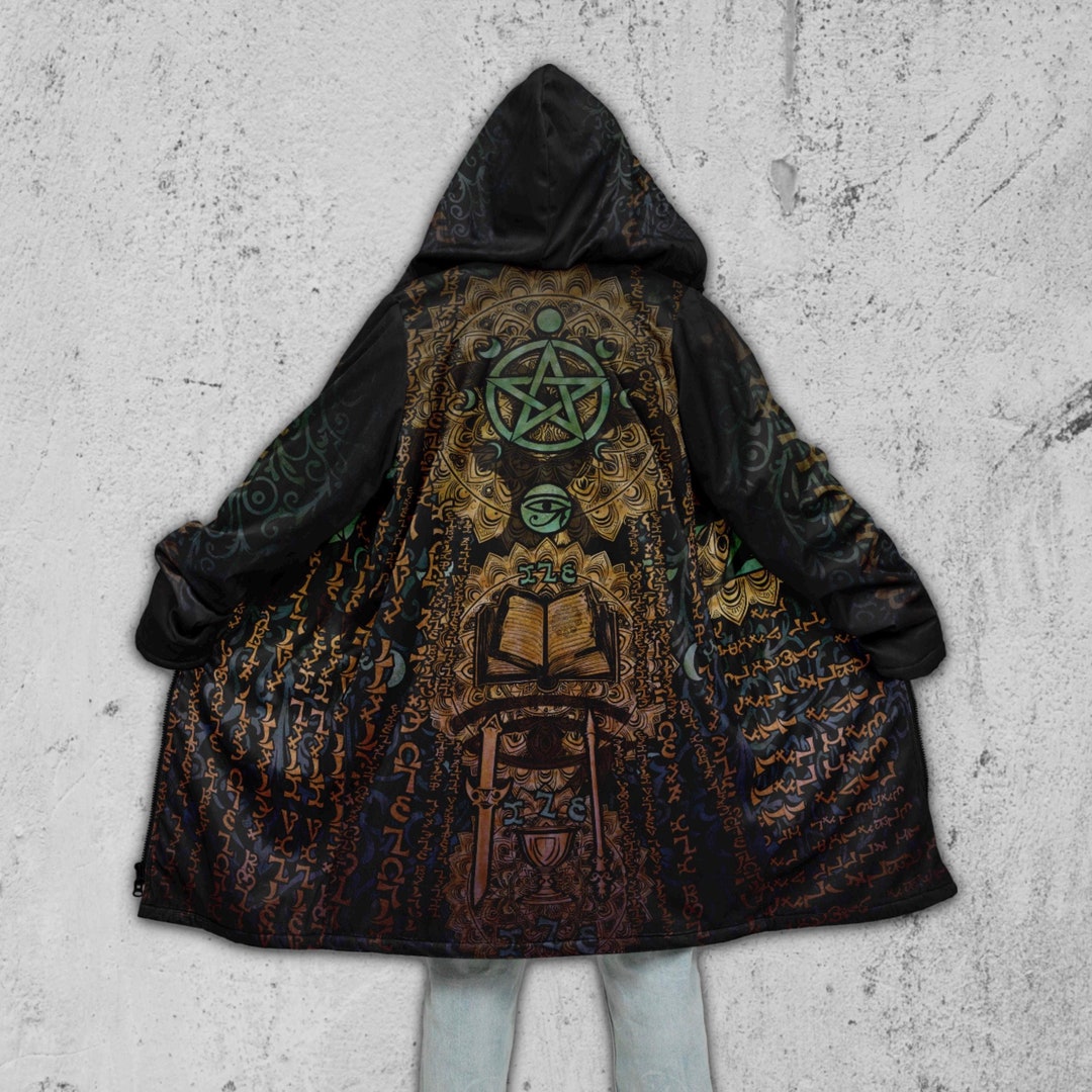 Magick Hooded Cloak • Spiritual Festival Cloak Outer Wear • Pagan Tarot ...