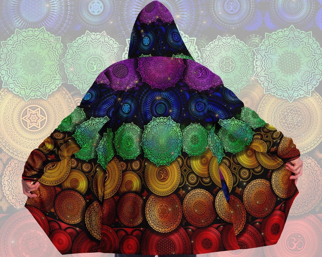 Festival Hooded Cloak Chakra Mandala Rave Apparel Festival - Etsy