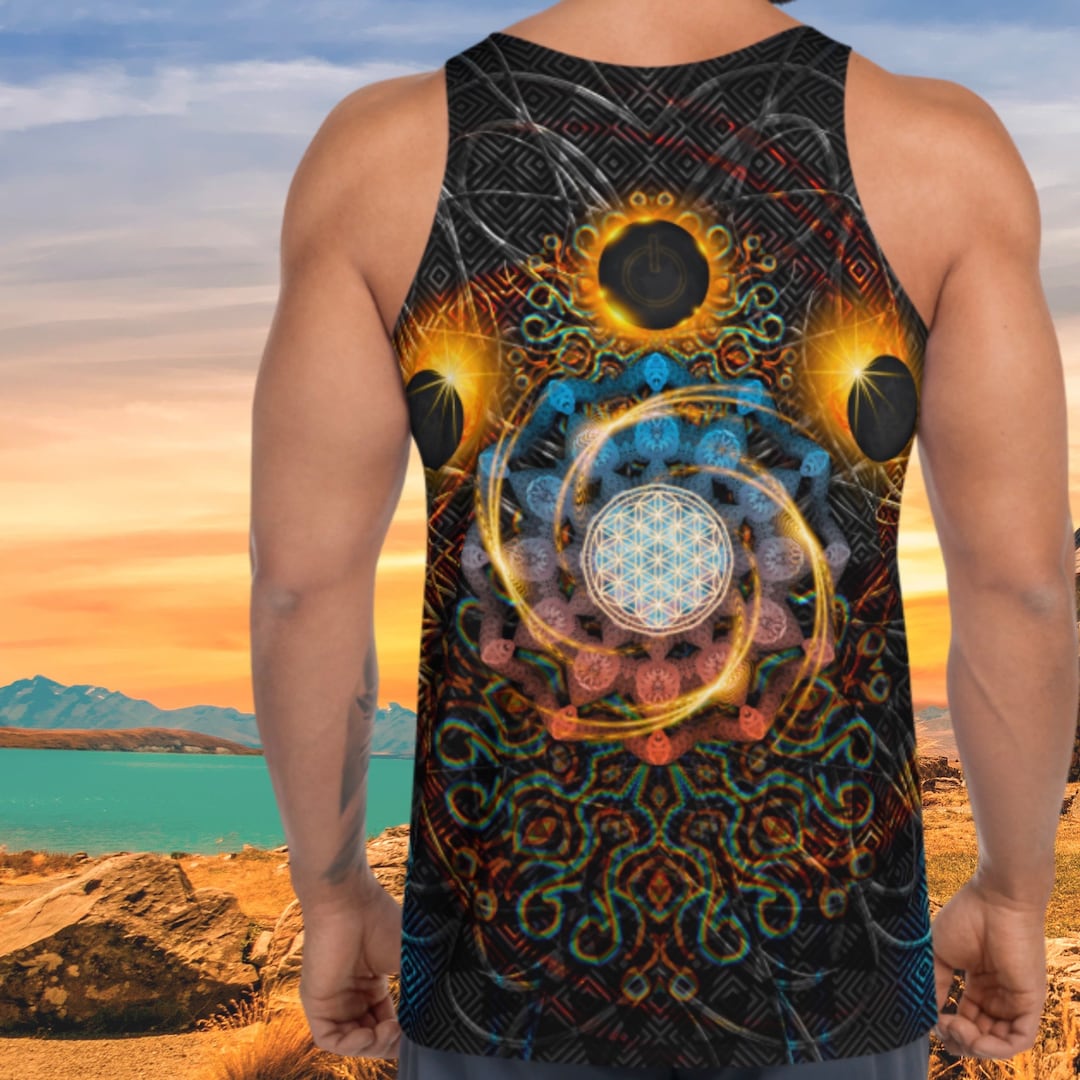 Solar Eclipse Powerful Symbolism Mens Sleeveless Tank Spiritual Rave ...