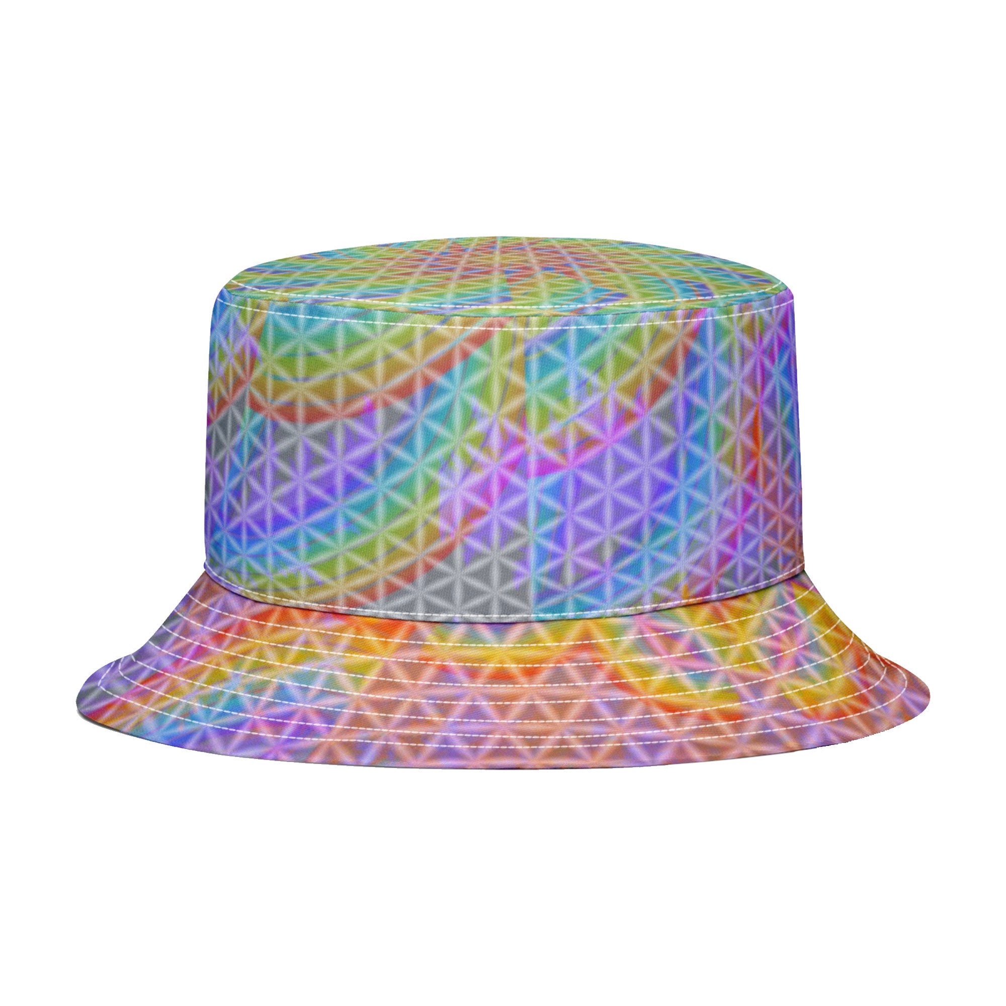 Rainbow Bucket Hat, Fisherman Cap, Trippy Festival Rave Headwear ...