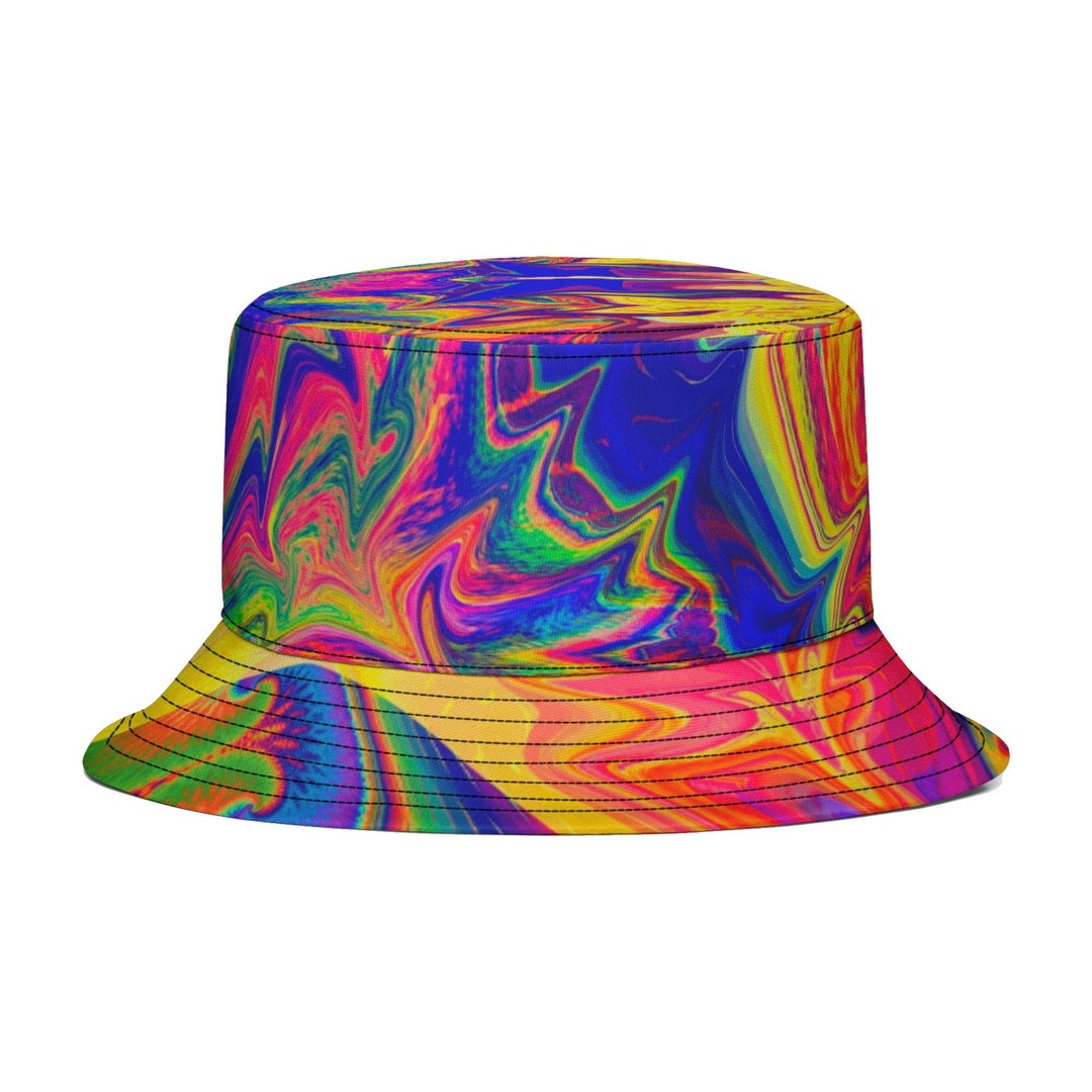 Trippy Bucket Hat, Psychedelic Festival Cap Rave Heady Burning Man ...