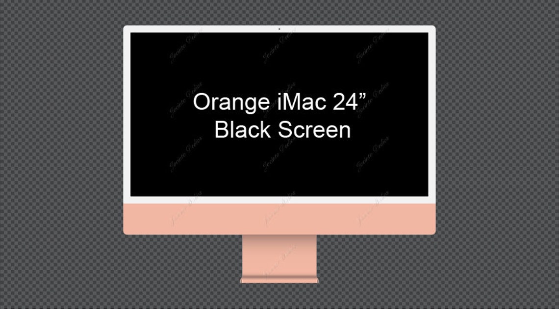 Imac 24" Orange Mockup/frame With Transparent Background - Etsy