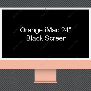 Imac 24" Orange Mockup/frame With Transparent Background - Etsy