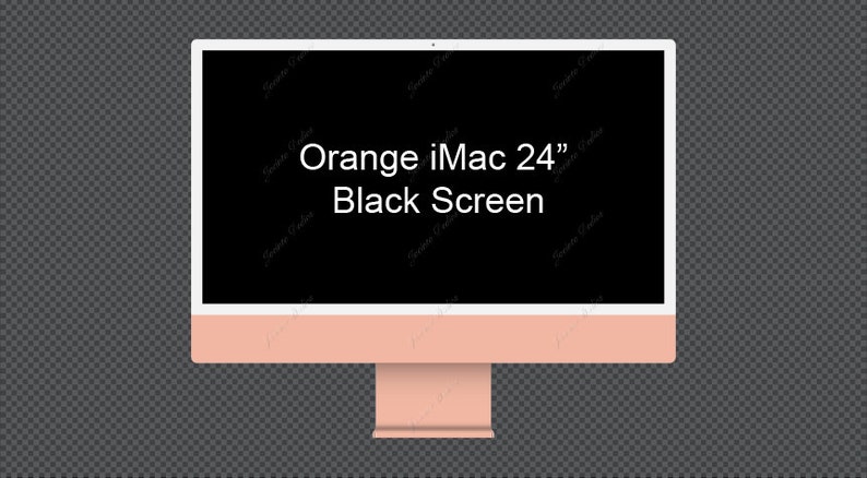 Imac 24" Orange Mockup/frame With Transparent Background - Etsy