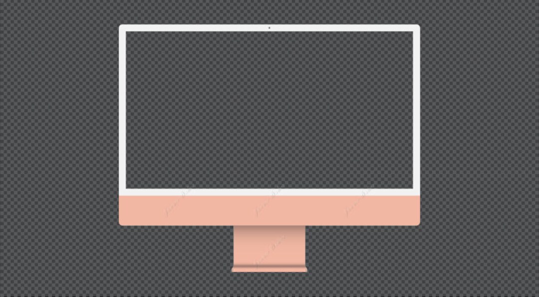 Imac 24" Orange Mockup/frame With Transparent Background - Etsy