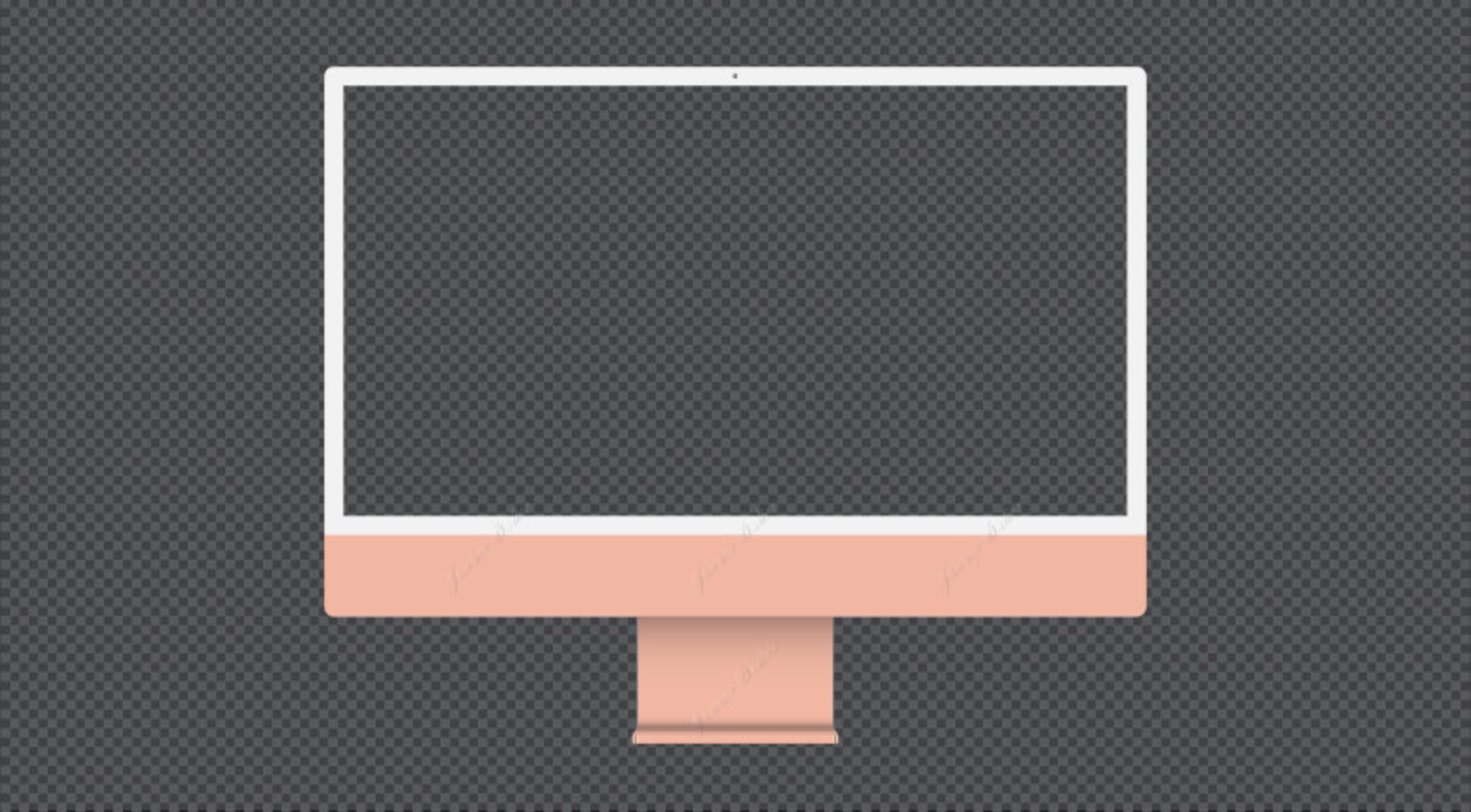 Imac 24" Orange Mockup/frame With Transparent Background - Etsy