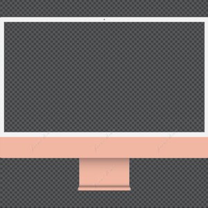 Imac 24" Orange Mockup/frame With Transparent Background - Etsy