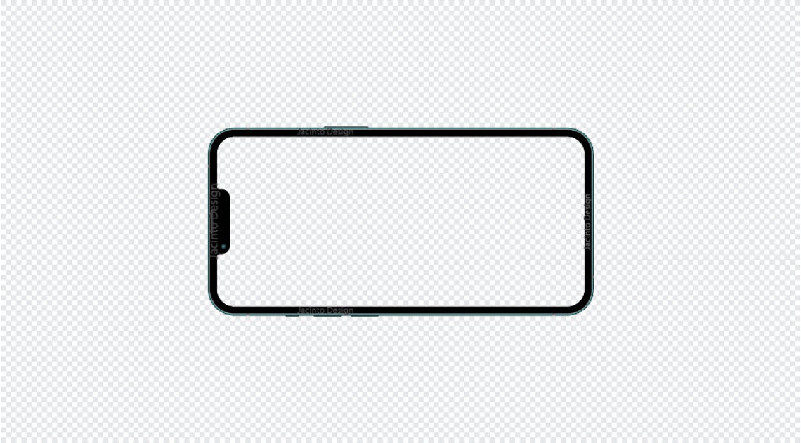 IPhone 13 Frame With Transparent Screen in Sierra Blue PNG Color - Etsy