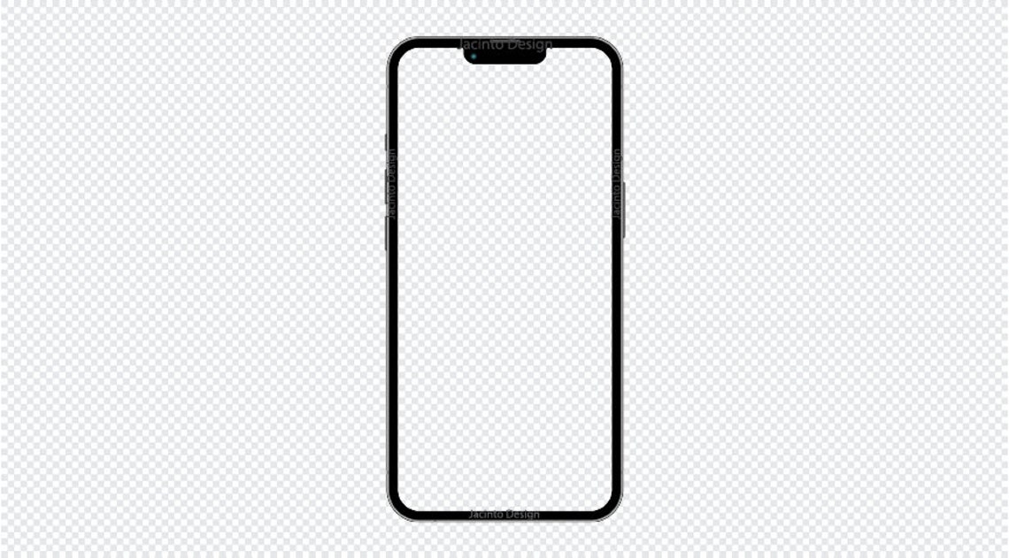 IPhone 13 Frame With Transparent Screen in Graphite PNG Color - Etsy