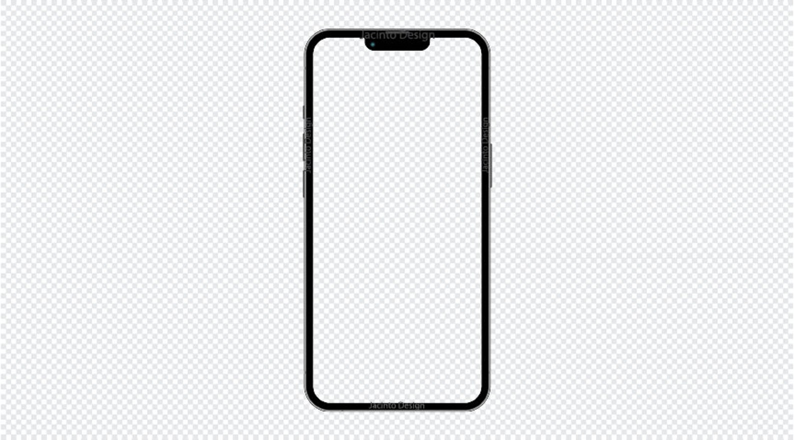IPhone 13 Frame With Transparent Screen in Graphite PNG Color - Etsy