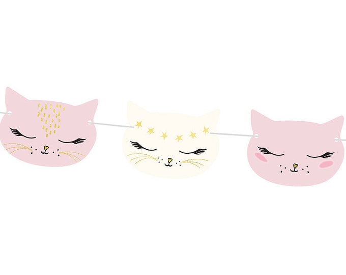 Kitty Cat Party Banner, Birthday Bunting, Kitty Cat Birthday Theme ...