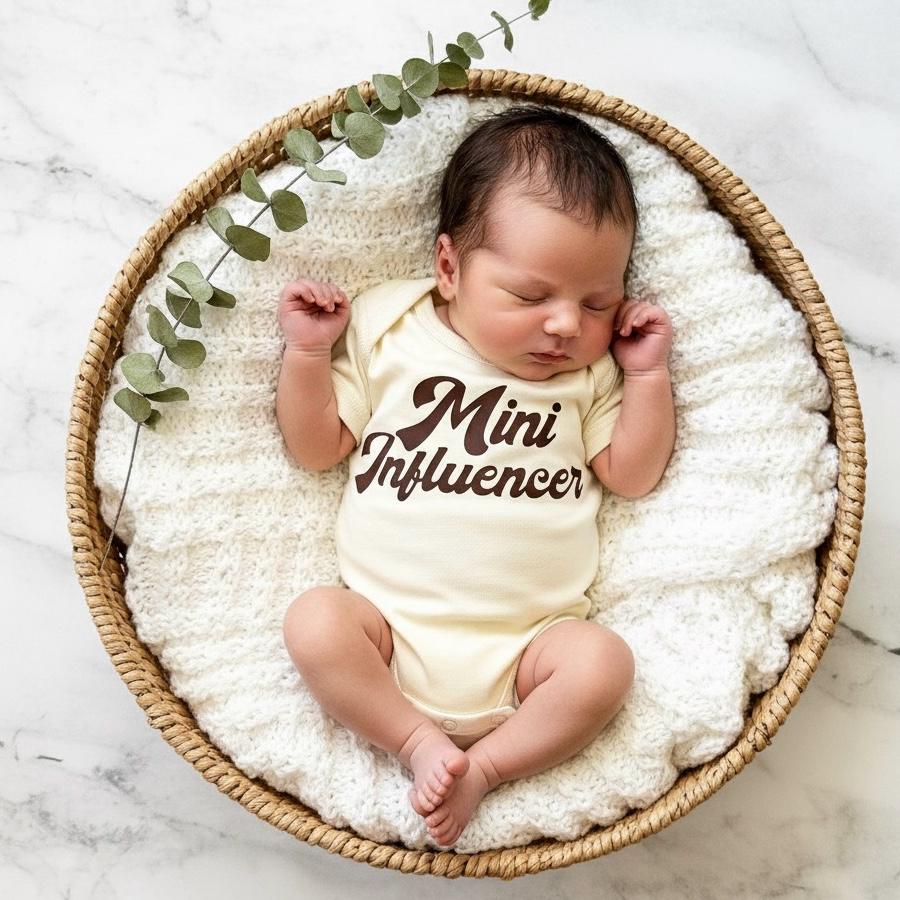 Mini Influencer | NB Natural Bodysuit | Baby & Toddler Shirt, Babe ...
