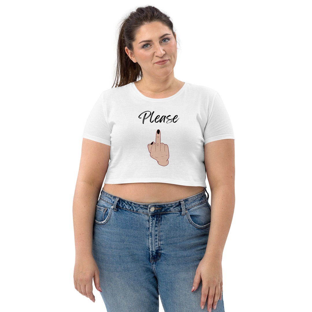 Middle Finger Crop Top Funny Shirt, Middle Finger Humor, Shirt for ...