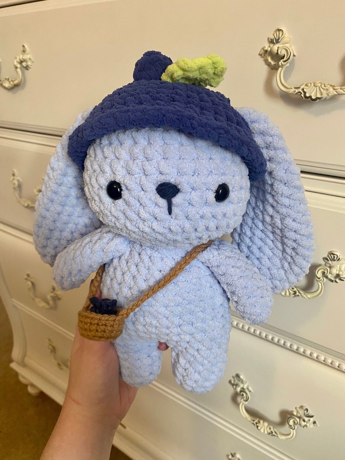 Blueberry Bunny Crochet Bunny Stuffed Animal, Cute Plush, Bunny Rabbit ...
