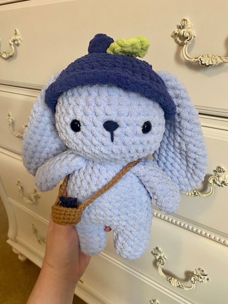Blueberry Bunny Crochet Bunny Stuffed Animal, Cute Plush, Bunny Rabbit ...