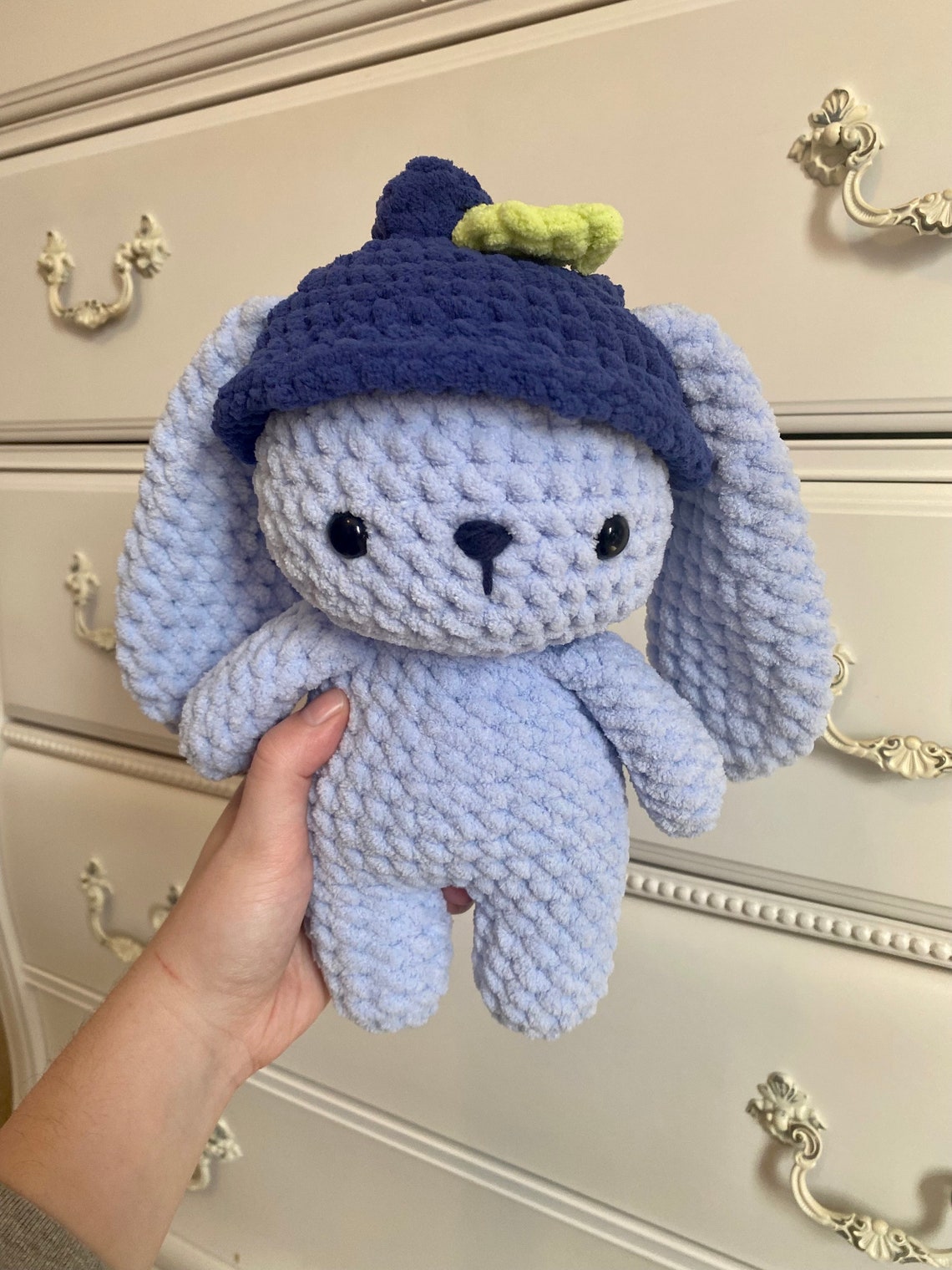 Blueberry Bunny Crochet Bunny Stuffed Animal, Cute Plush, Bunny Rabbit ...