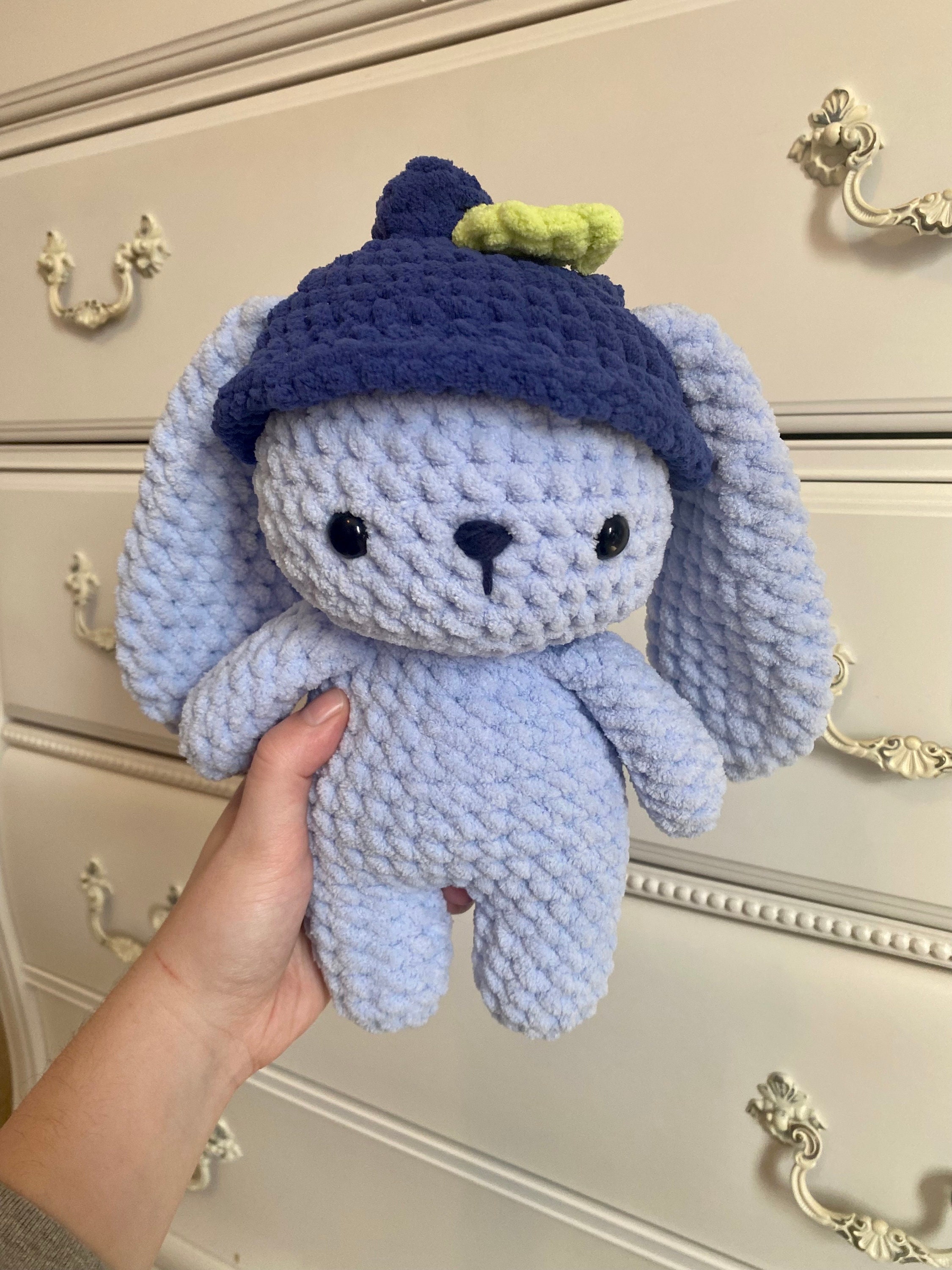 Blueberry Bunny Crochet Bunny Stuffed Animal, Cute Plush, Bunny Rabbit ...