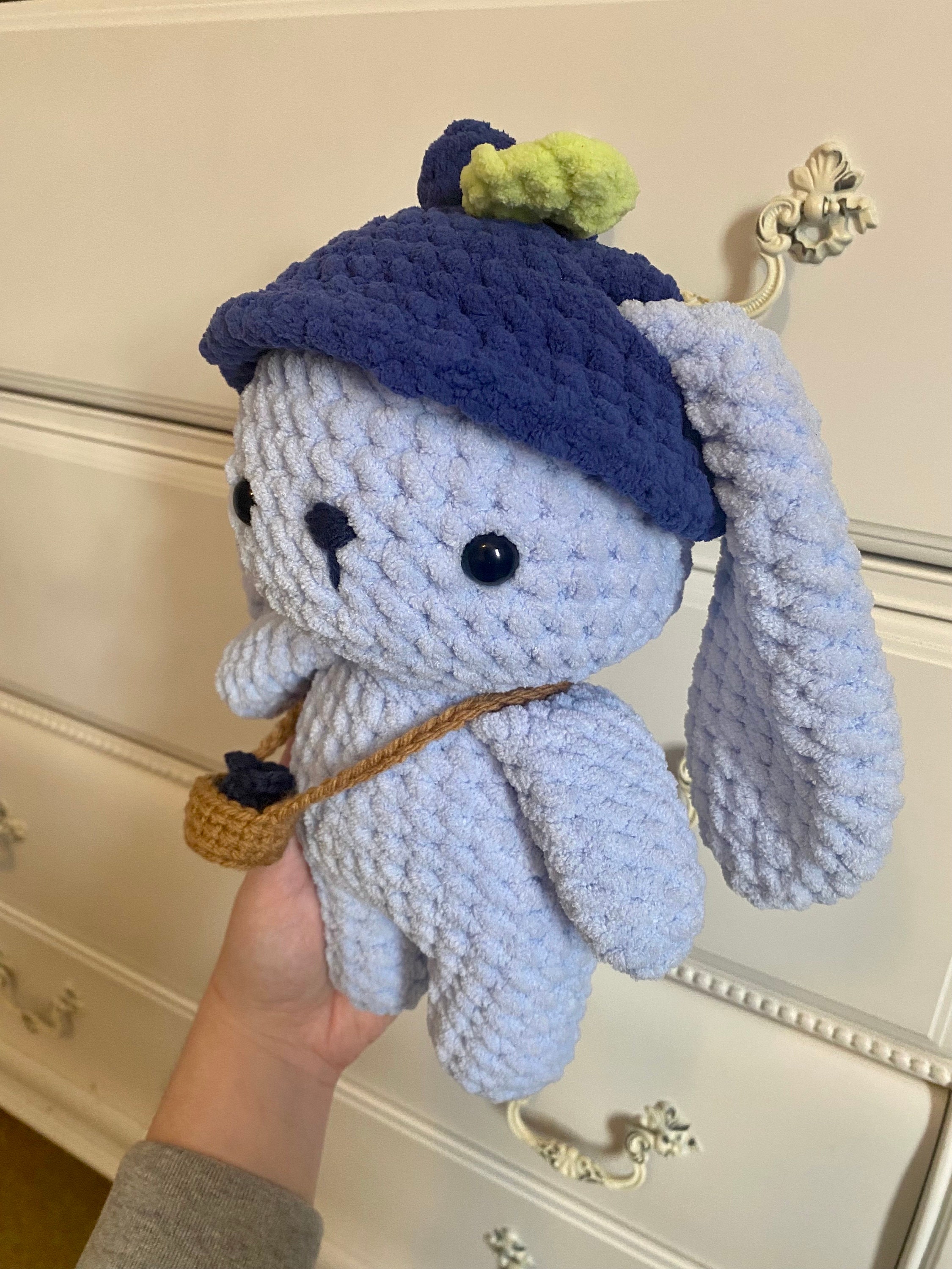 Blueberry Bunny Crochet Bunny Stuffed Animal, Cute Plush, Bunny Rabbit ...