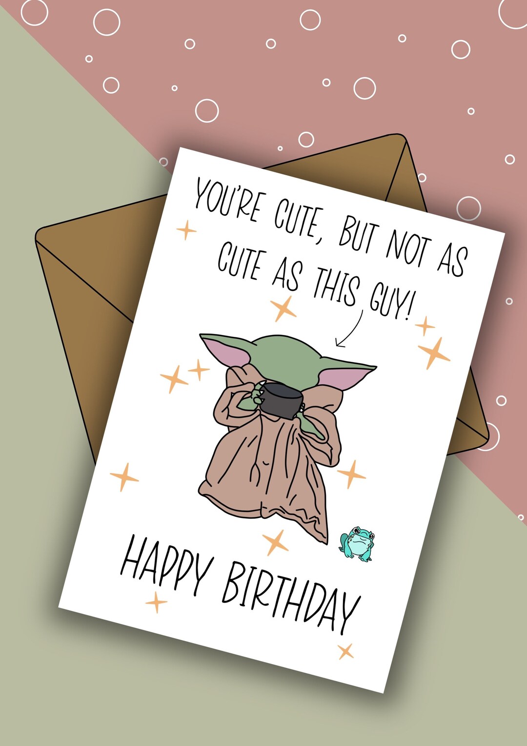 Grogu A6 Happy Birthday Celebration/greeting Card - Etsy