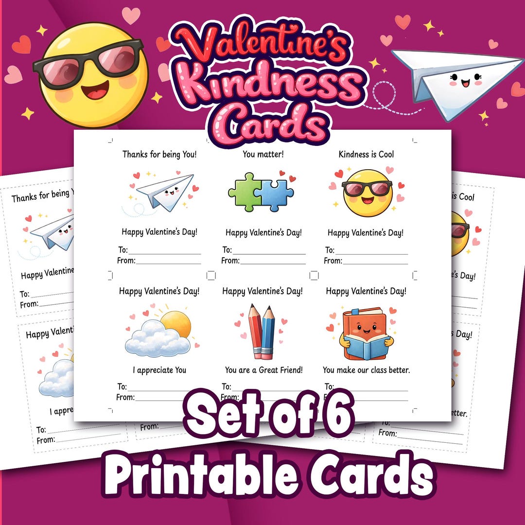 Printable Valentine’s Cards for Kids | Show Kindness and Appreciation ...
