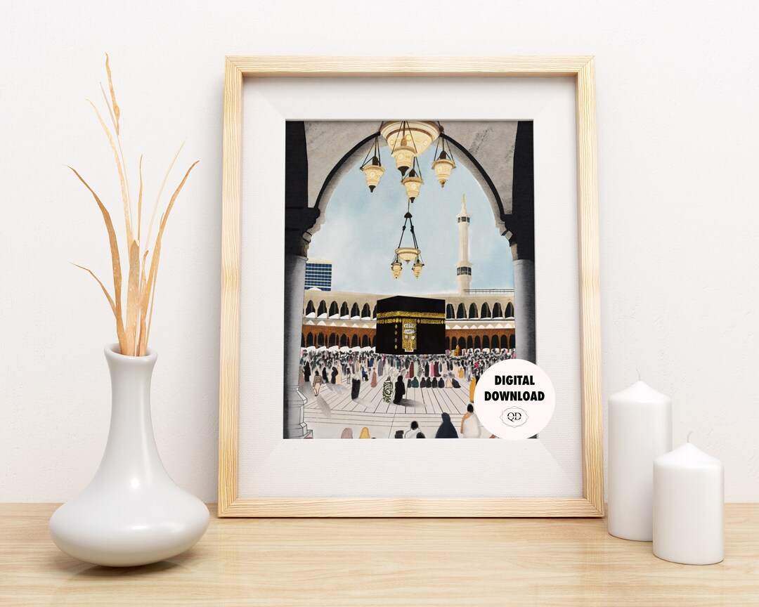 Holy Kaaba Mecca Painting | Masjid Al Haram | Mosque Print| Islamic ...