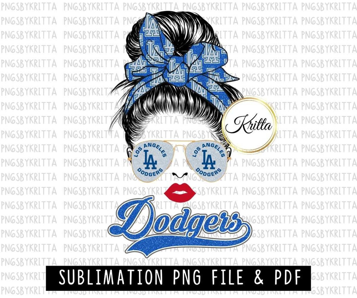 Glitter Dodgers Girl PNG Sublimation digital download Los | Etsy