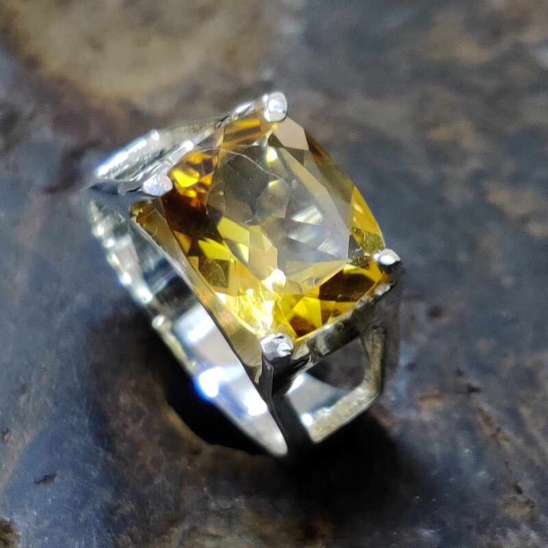 Large Citrine Ring - Etsy