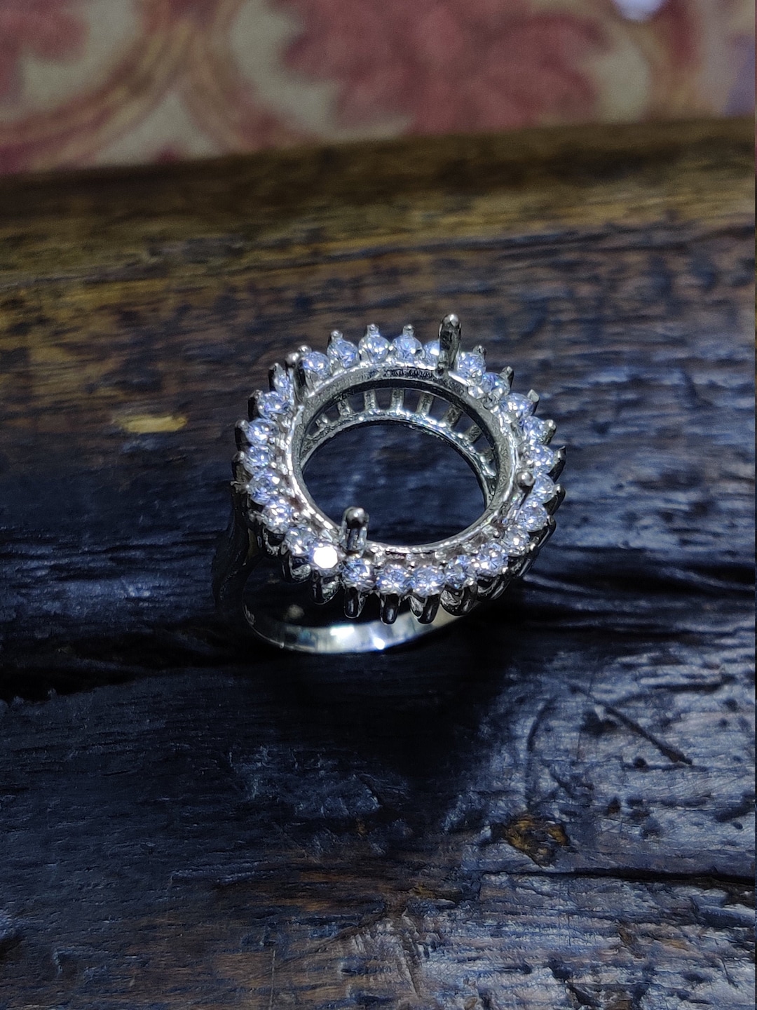 Sterling Silver Engagements Ring Blanks 8-20 Mm Round Semi Mount Ring ...