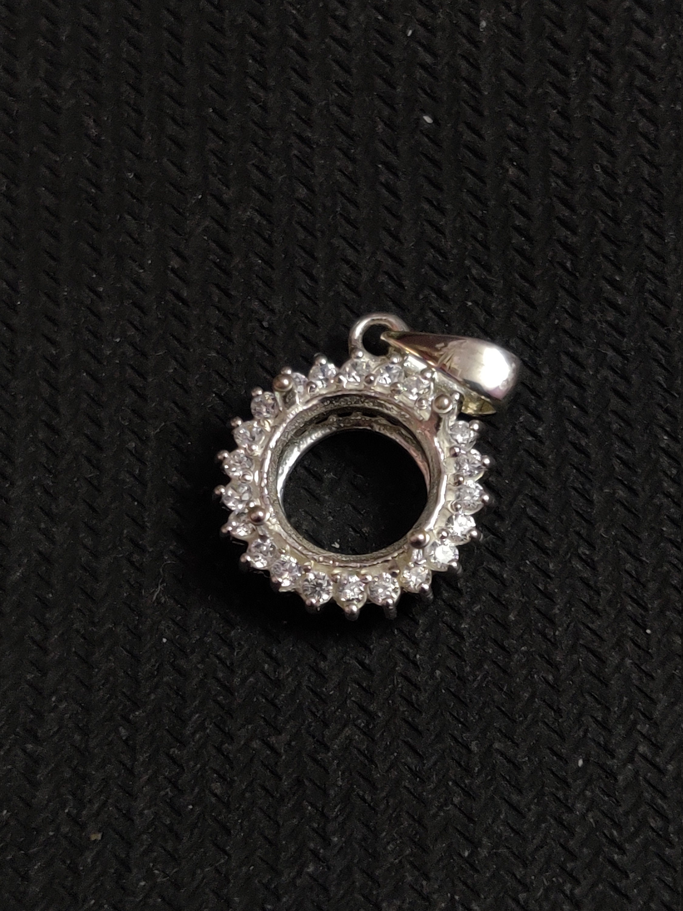 Semi Mount Pendant 8 mm 20 mm Round Pendant Setting Silver | Etsy