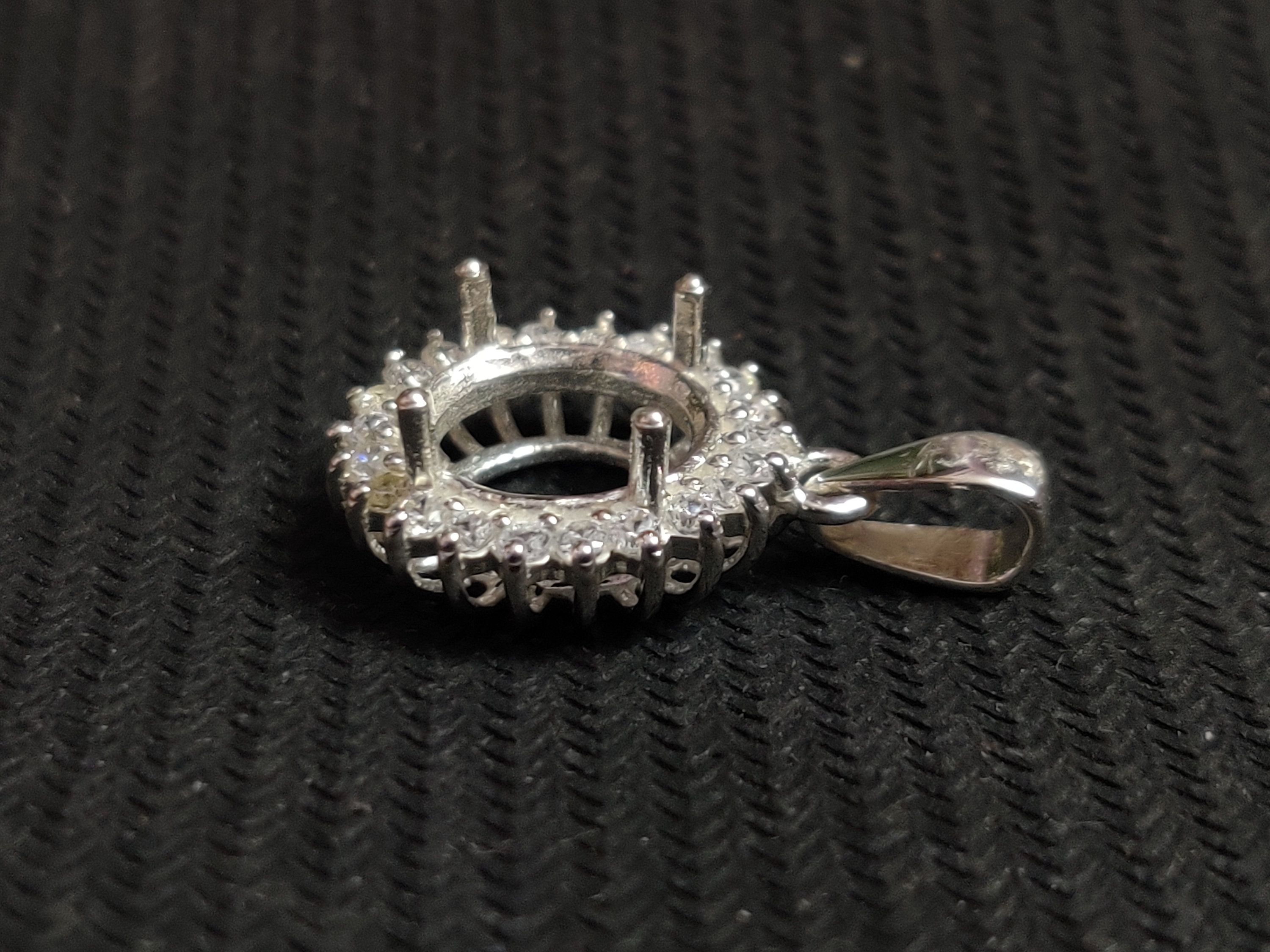 Semi Mount Pendant 8 mm 20 mm Round Pendant Setting Silver | Etsy