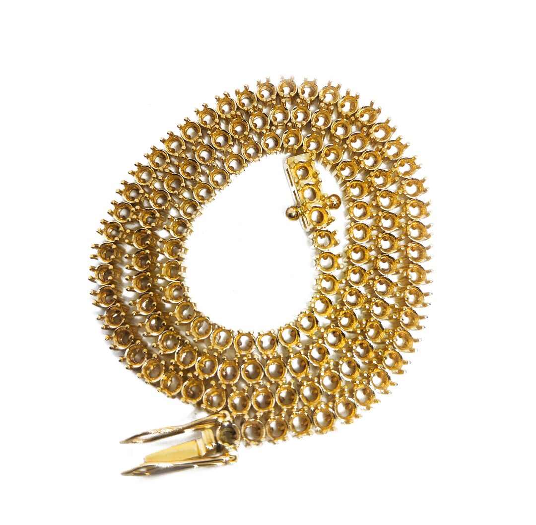 3 Mm Tennis Chain Mount 3 Mm Round Gold Tennis Chain Mounting Round ...