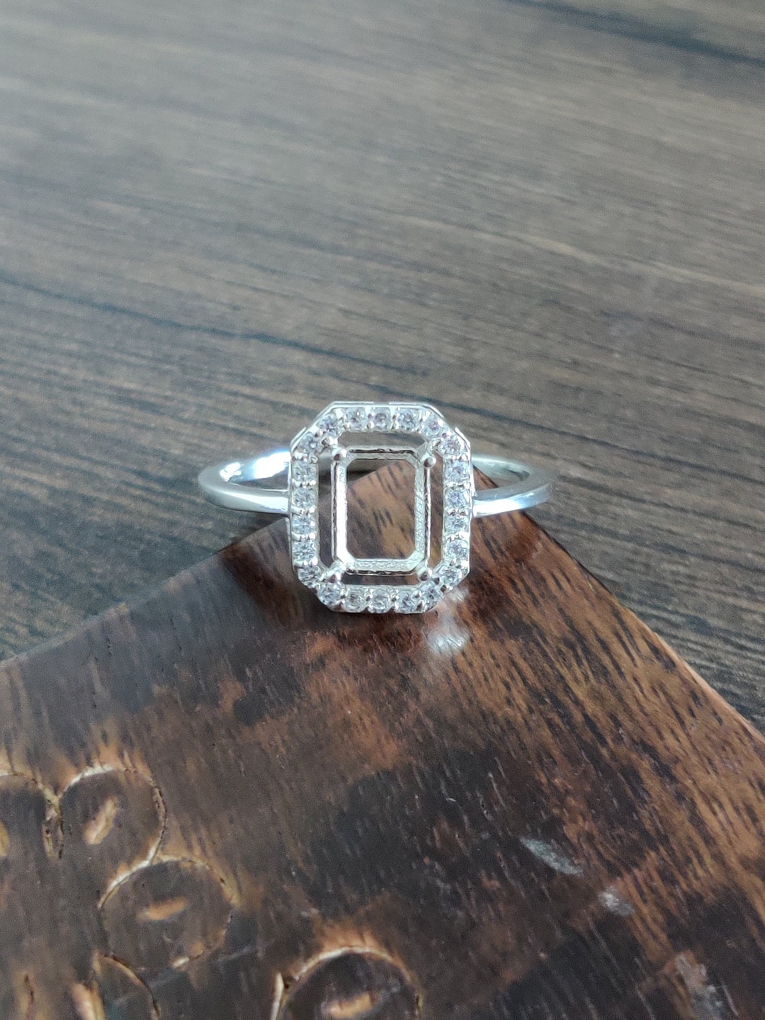 7x9 Octagon Semi Mount Ring 925 Silver 7x9 Octagon Ring Blanks Octagon ...