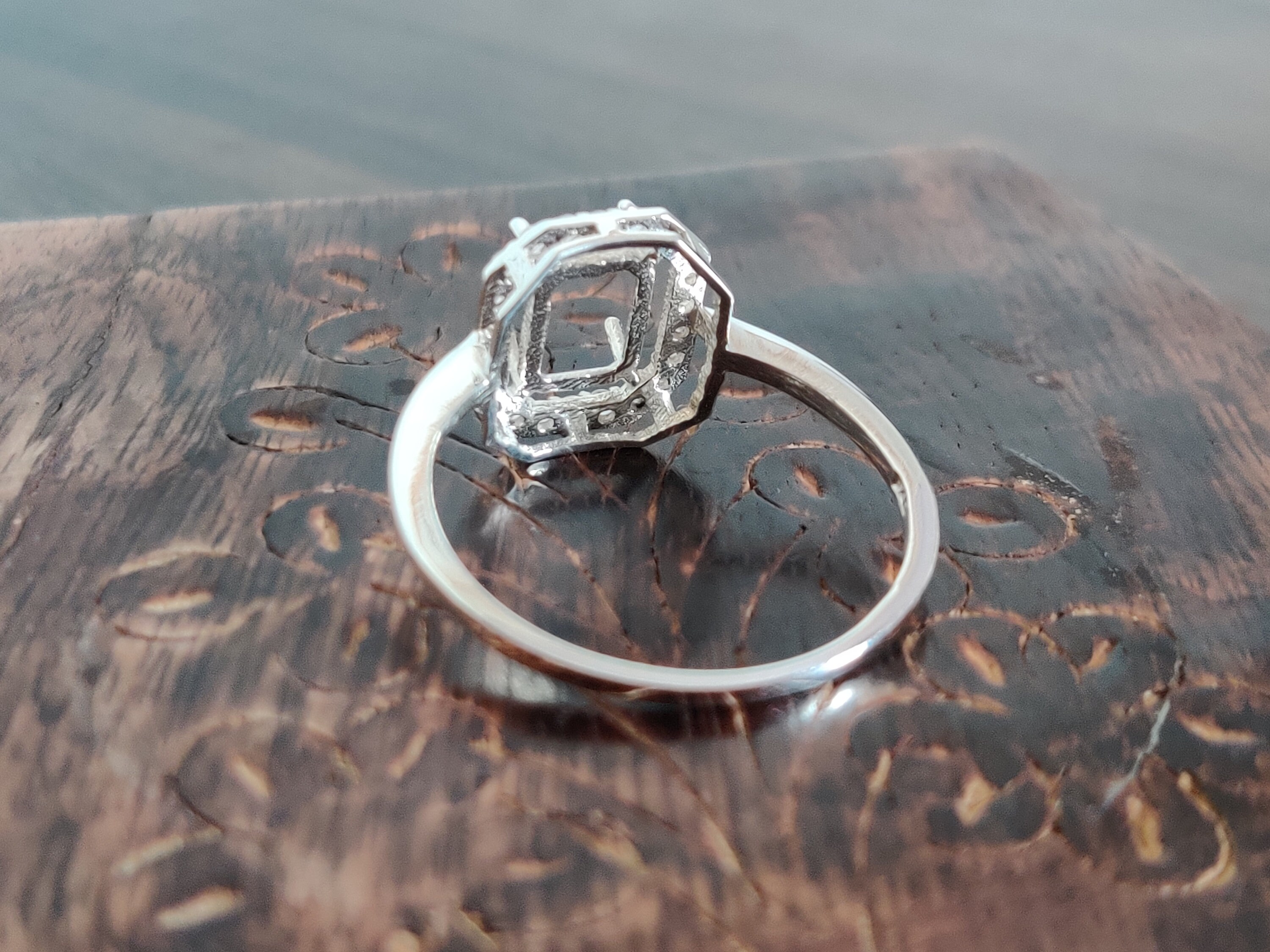 7x9 Octagon Semi Mount Ring 925 Silver 7x9 Octagon Ring Blanks Octagon ...