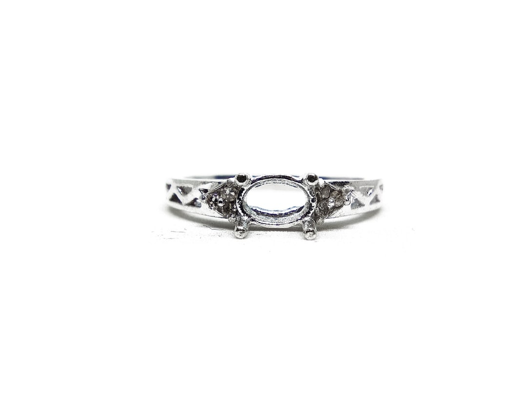 925 Silver 4x6,5x7,6x8 Mm Oval Semi Mount Ring Blanks Sterling Silver ...