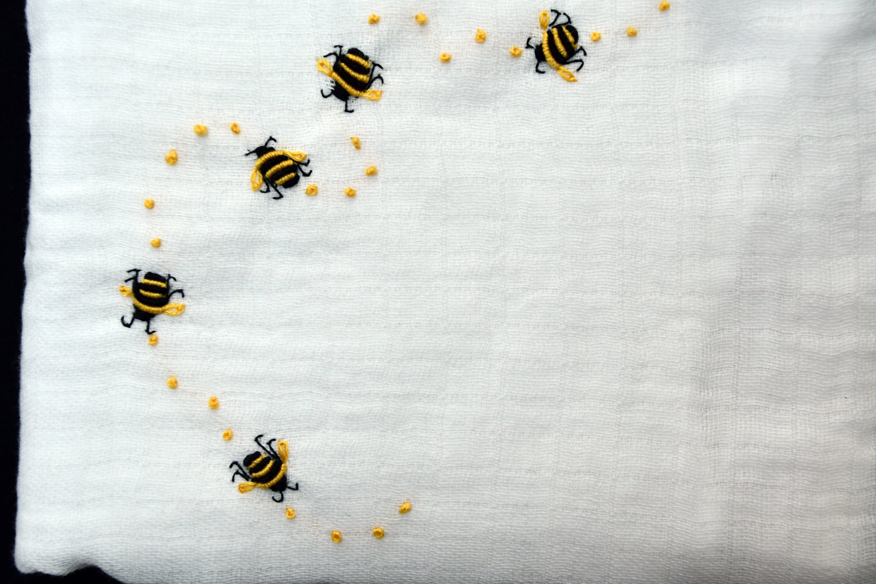 8 Hand Embroidered Bee Baby Essentials, Baby Shower Gift, Gender ...