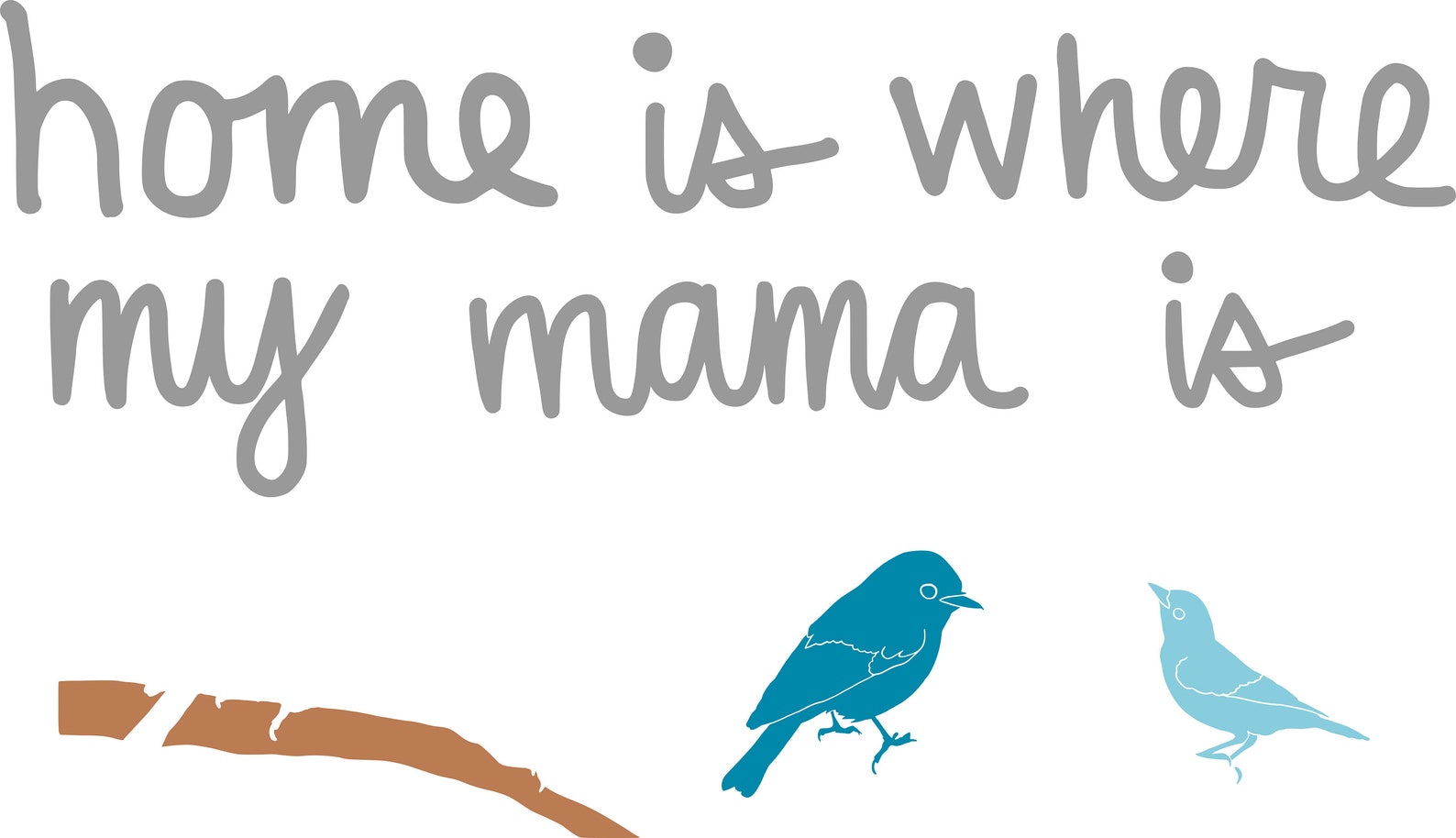 Mama and Baby Birds Mother's Day SVG Home is Where My - Etsy