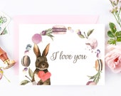 Printable Rabbit I Love You Card/mother's Day Card Lovely - Etsy