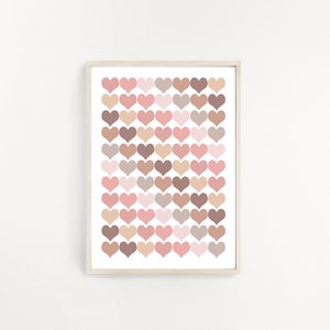 Boho Heart Printable Poster/nursery Printable Wall Art/kids Room Heart ...