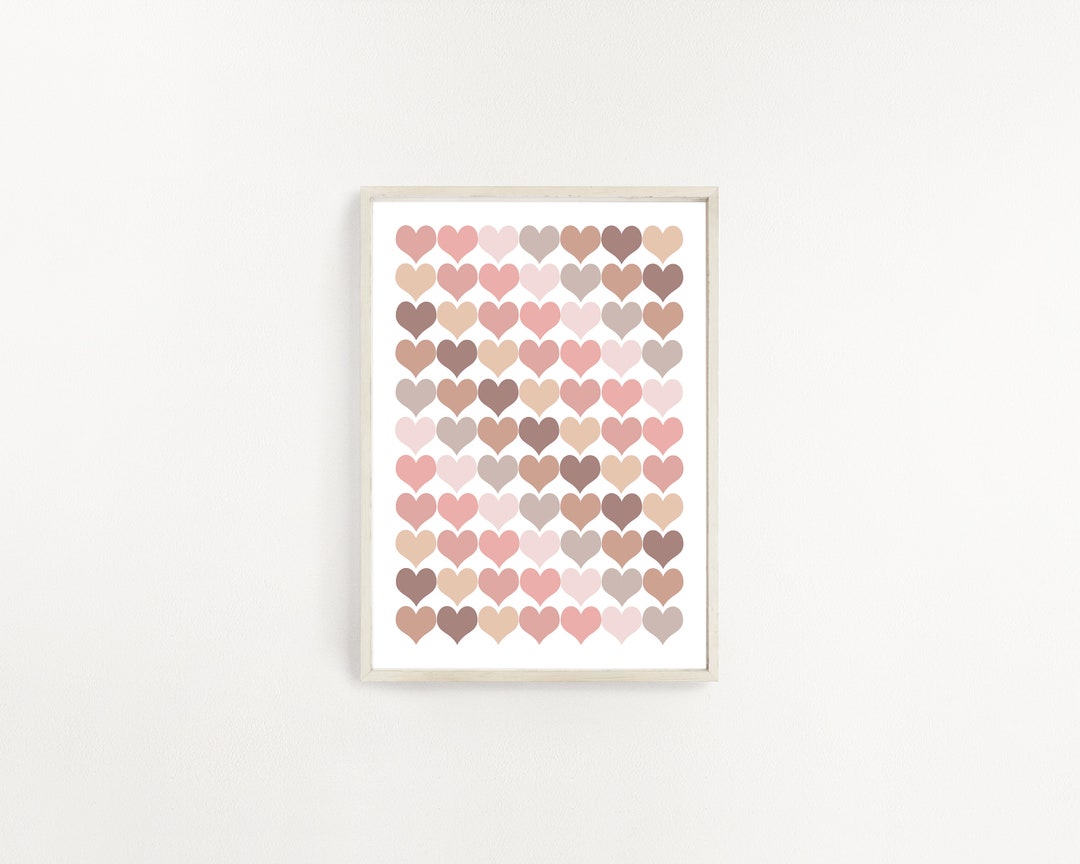 Boho Heart Printable Poster/nursery Printable Wall Art/kids Room Heart ...