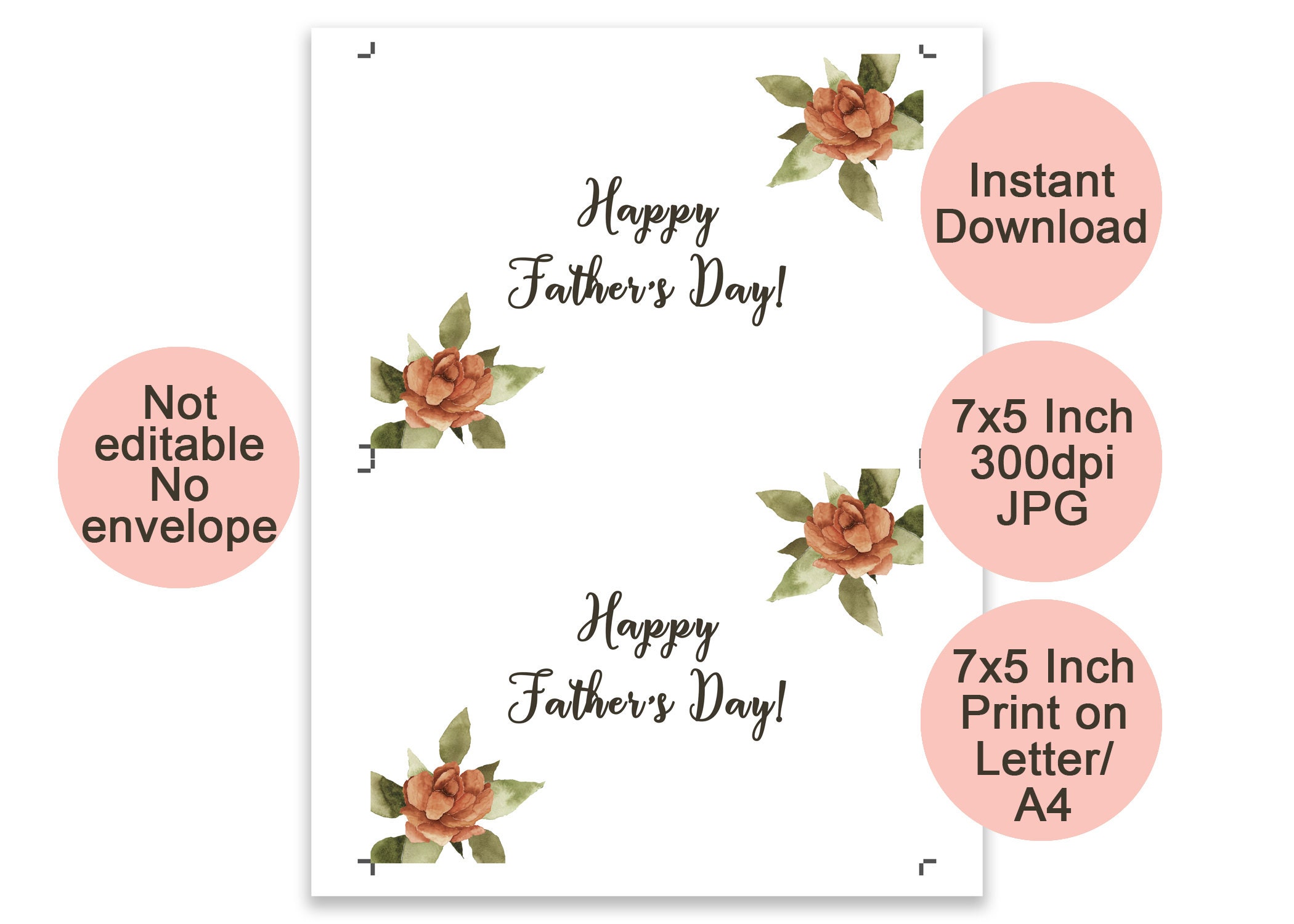Printable Happy Fathers Day Card,greeting Card,for Daddy,fathers Day ...