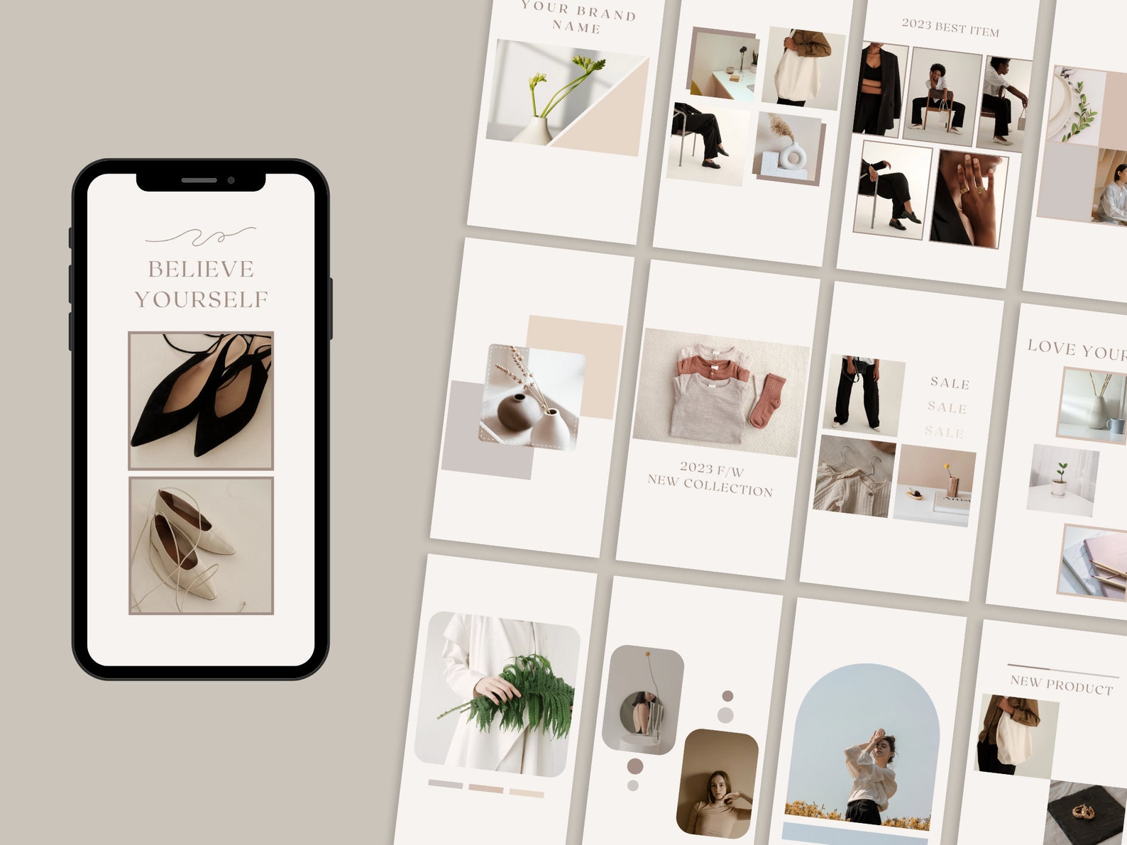 Editable Minimal Photo Frame Instagram Post Templates | Minimalist ...
