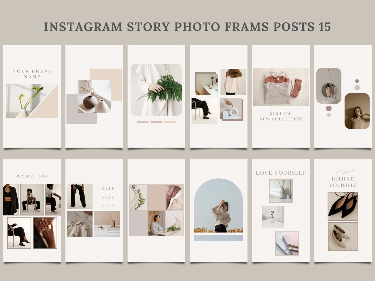 Editable Minimal Photo Frame Instagram Post Templates | Minimalist ...