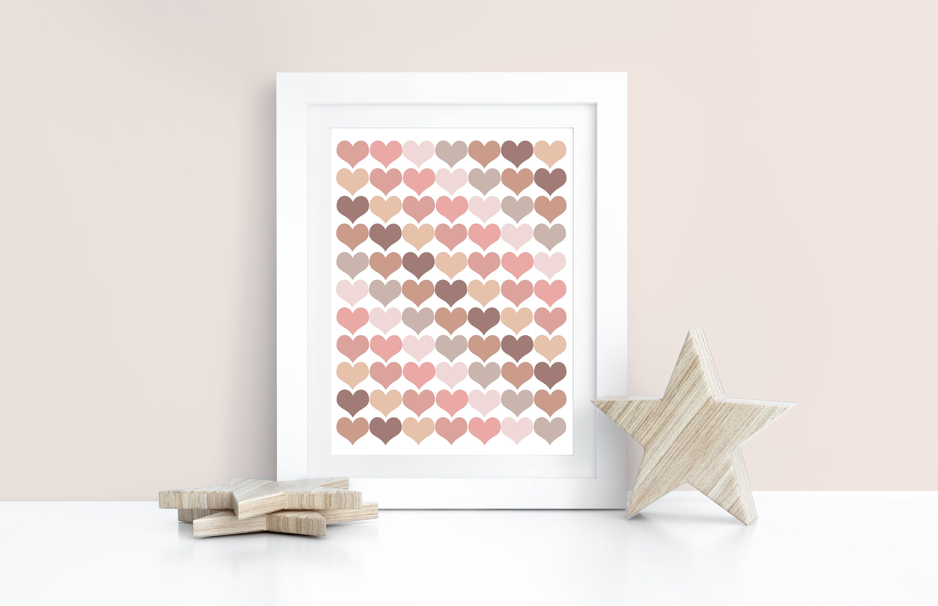 Boho Heart Printable Poster/nursery Printable Wall Art/kids Room Heart ...