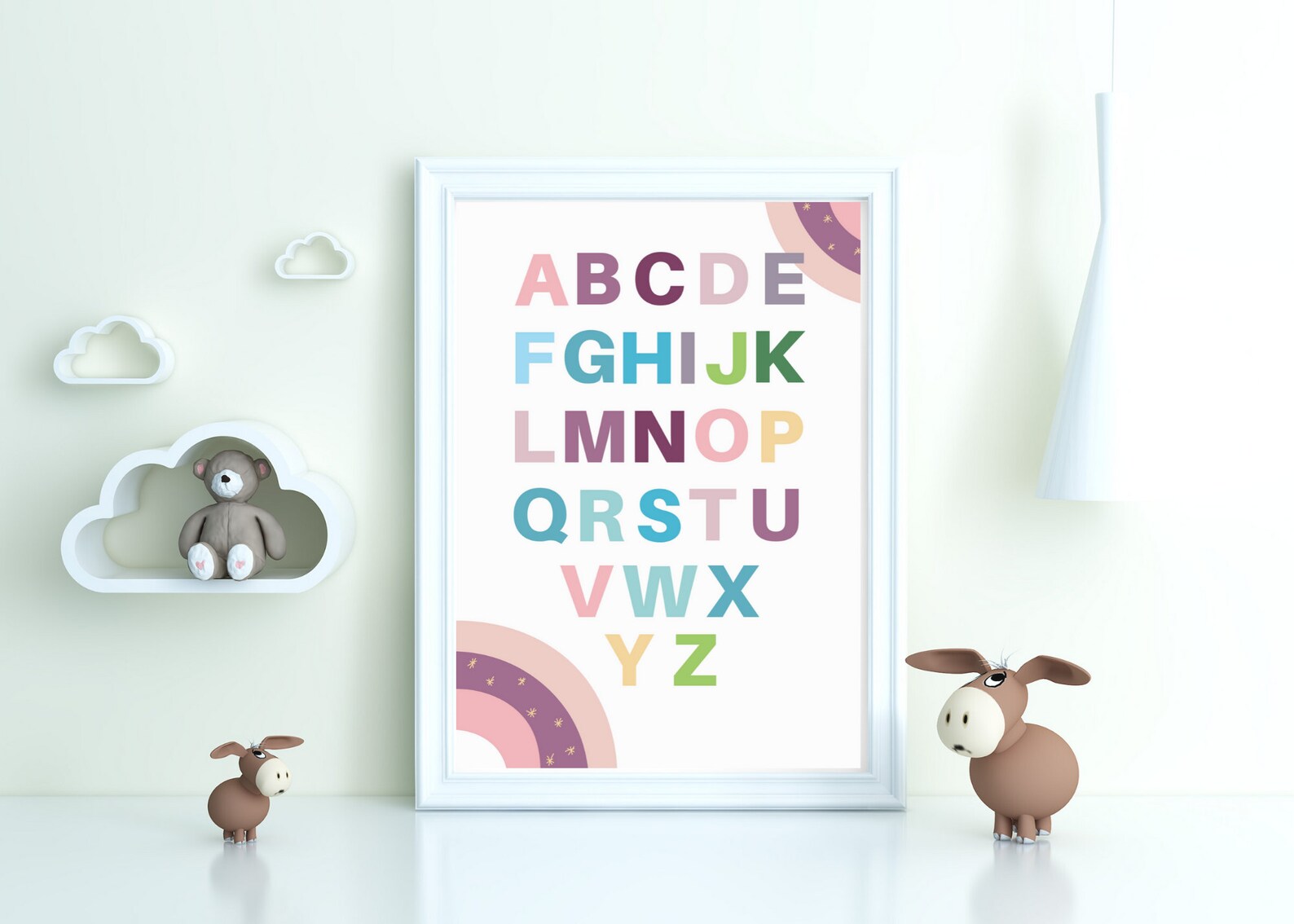 Printable English Alphabet Numbers Chart Poster|nursery Education Study ...