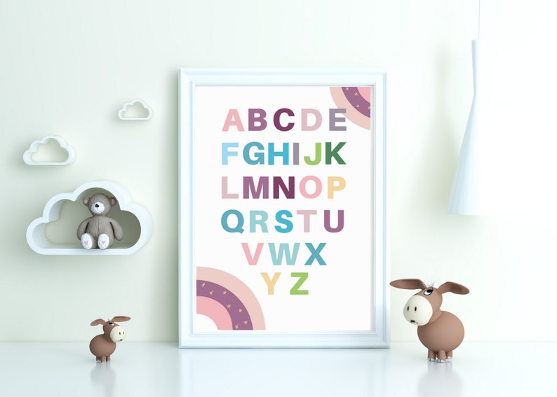 Printable English Alphabet Numbers Chart Poster|nursery Education Study ... Printable English Alphabet Numbers Chart Poster|nursery Education Study ...
