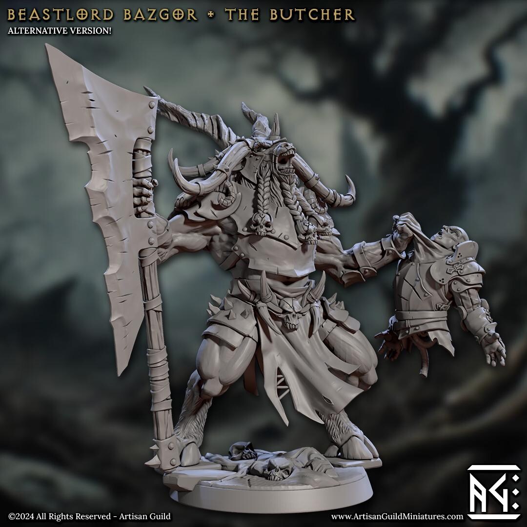 Beastlord Bazgor the Butcher Fantasy Tabletop Miniature | Rise of the ...