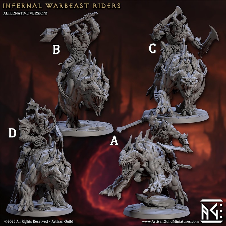 The Infernal Legion Fantasy Tabletop Miniature Set | Artisan Guild - Etsy